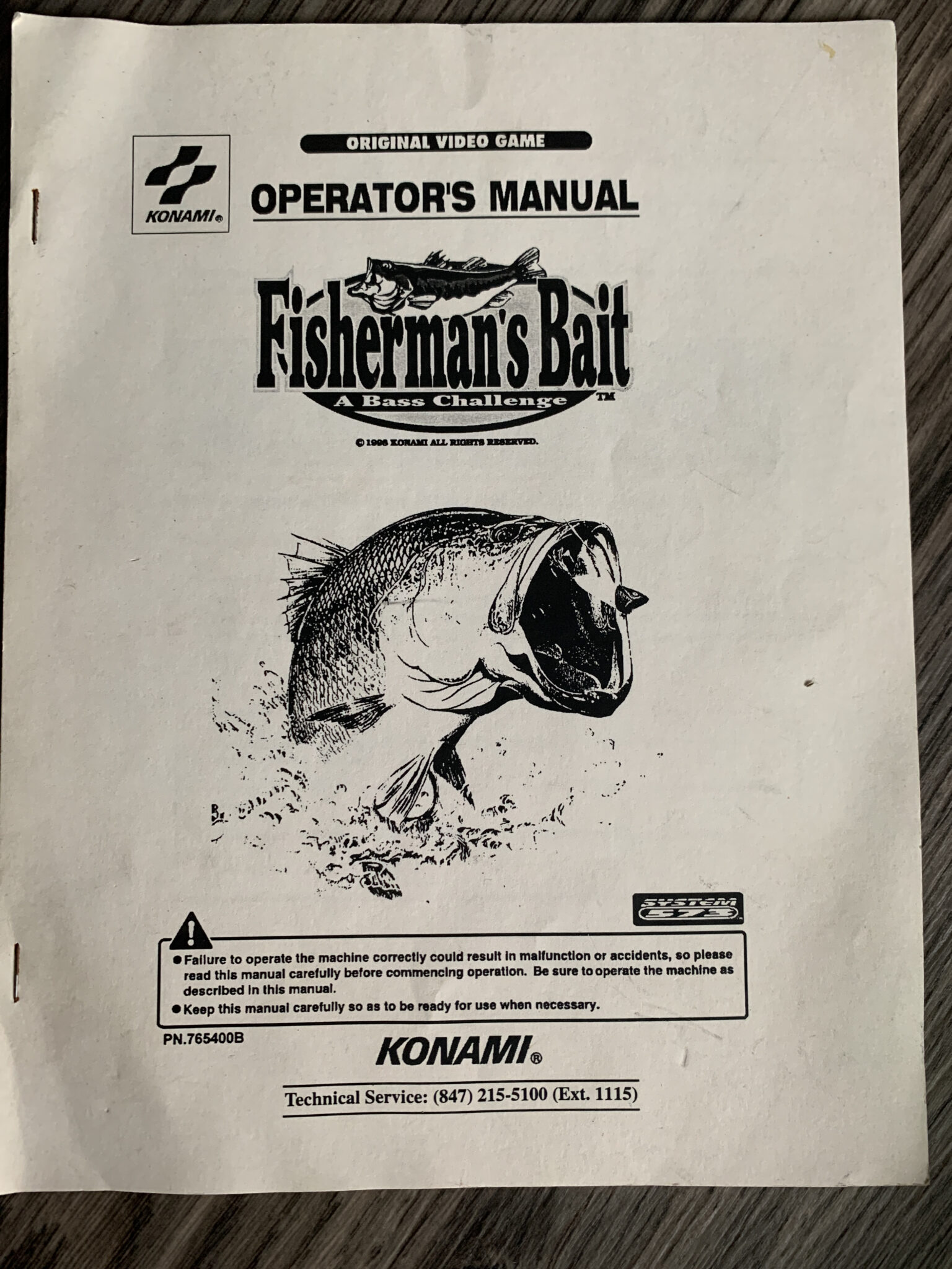 Fisherman’s Bait (Konami 1999) Operators Manual 765400B | Matt's ...